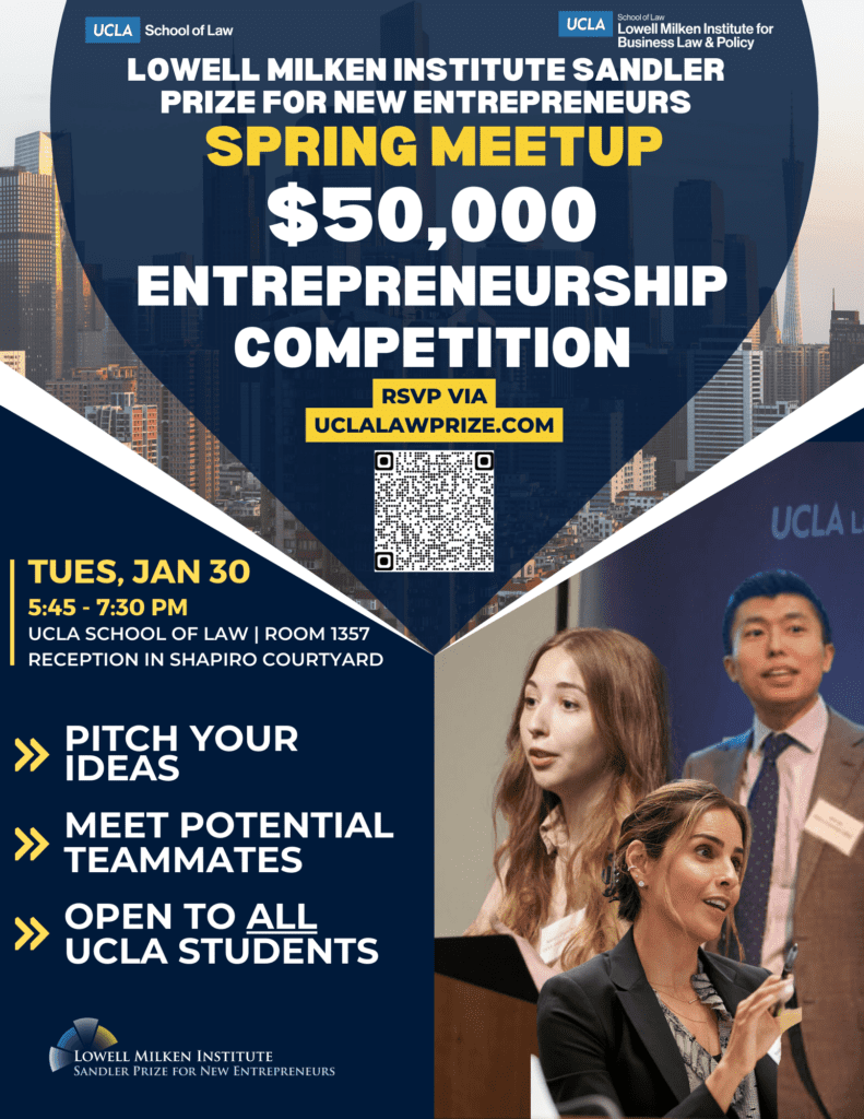 Lowell Milken Institute Sandler Prize for New Entrepreneurs: Spring Meetup | Lowell Milken ...