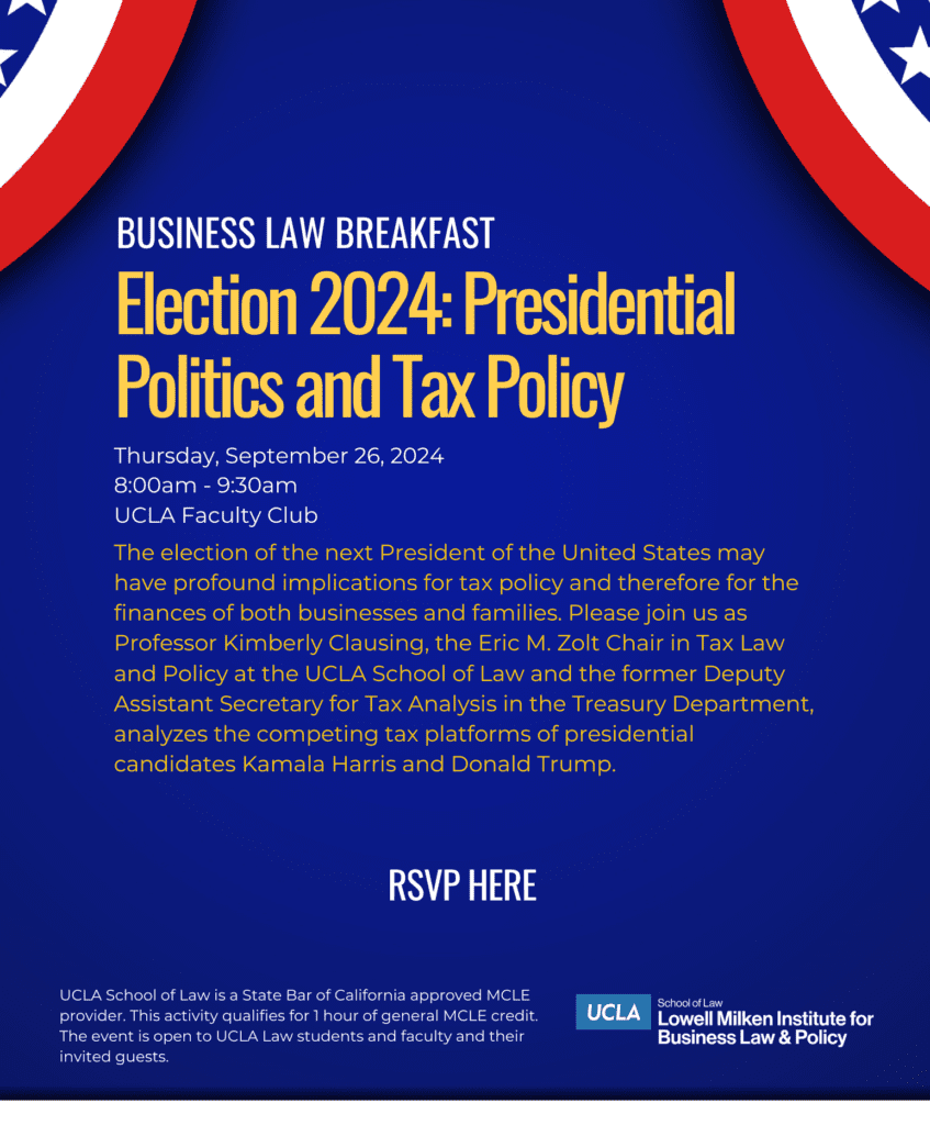 Business Law Breakfast: Election 2024: Presidential Politics and Tax ...